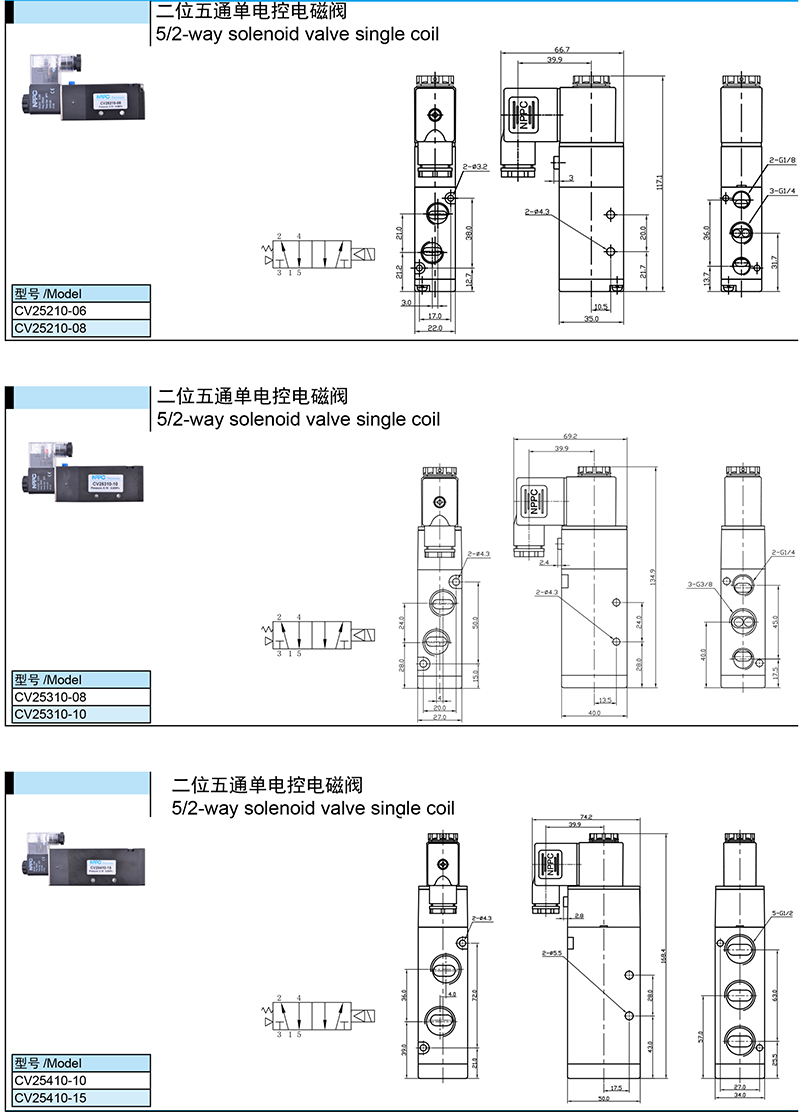 CV Series mounting solenoid valve - 宁波恩熙机械有限公司